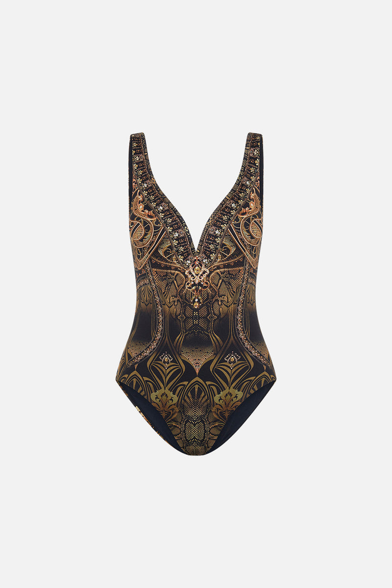 V Wire One Piece Nouveau Noir | CAMILLA US – CAMILLA