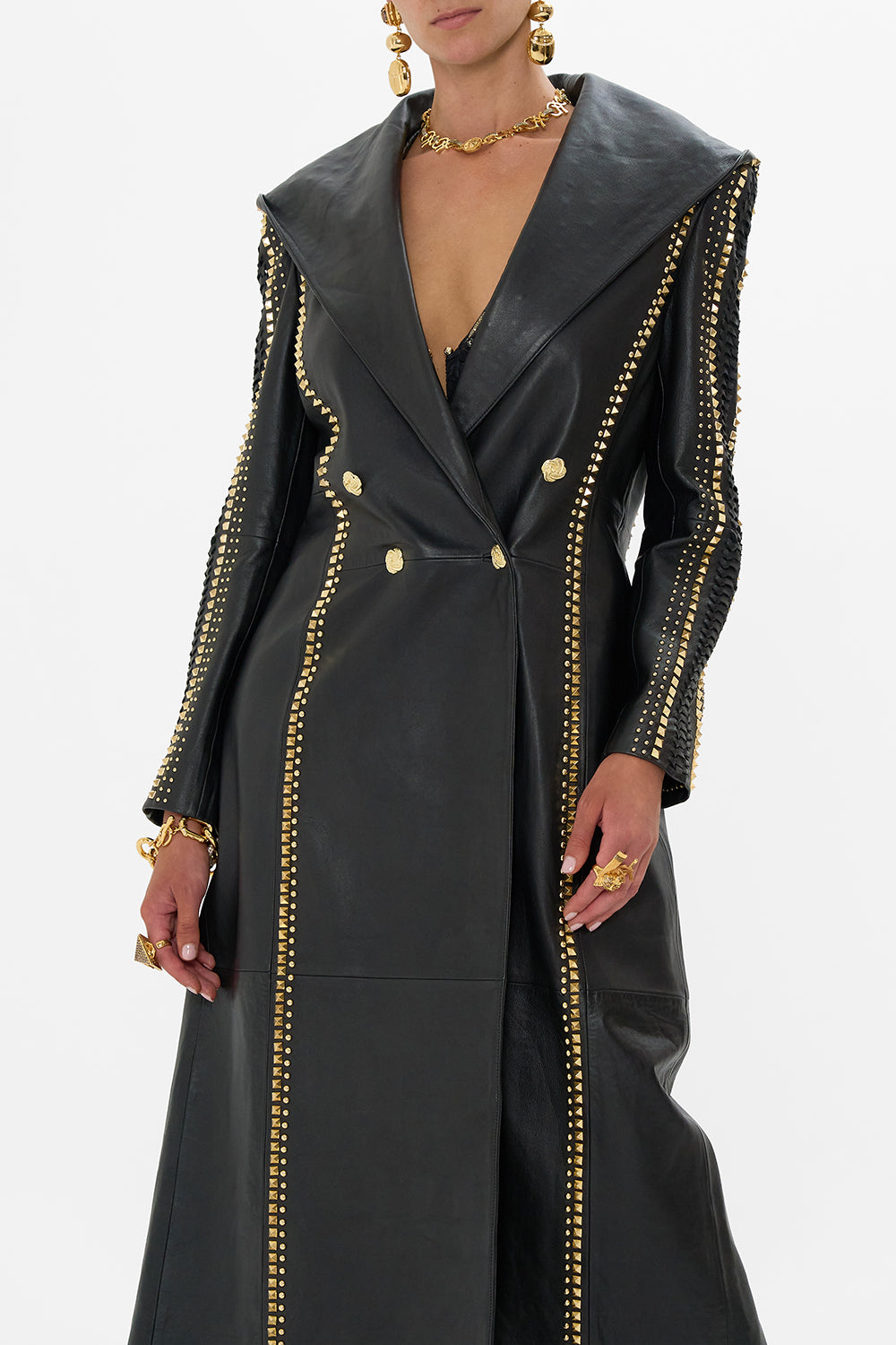The Call Me Cleopatra Long Leather Coat With Hood | CAMILLA US – CAMILLA