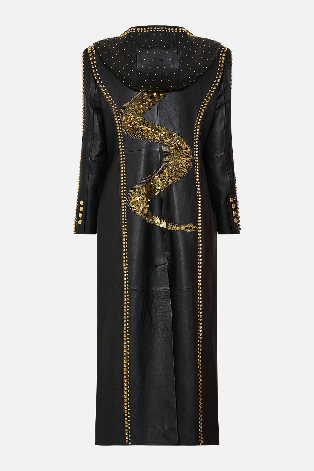 The Call Me Cleopatra Long Leather Coat With Hood | CAMILLA US – CAMILLA