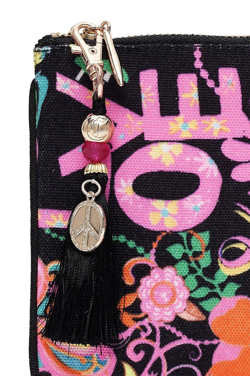 COIN AND PHONE PURSE PEACE LOVE AND HAIR – CAMILLA